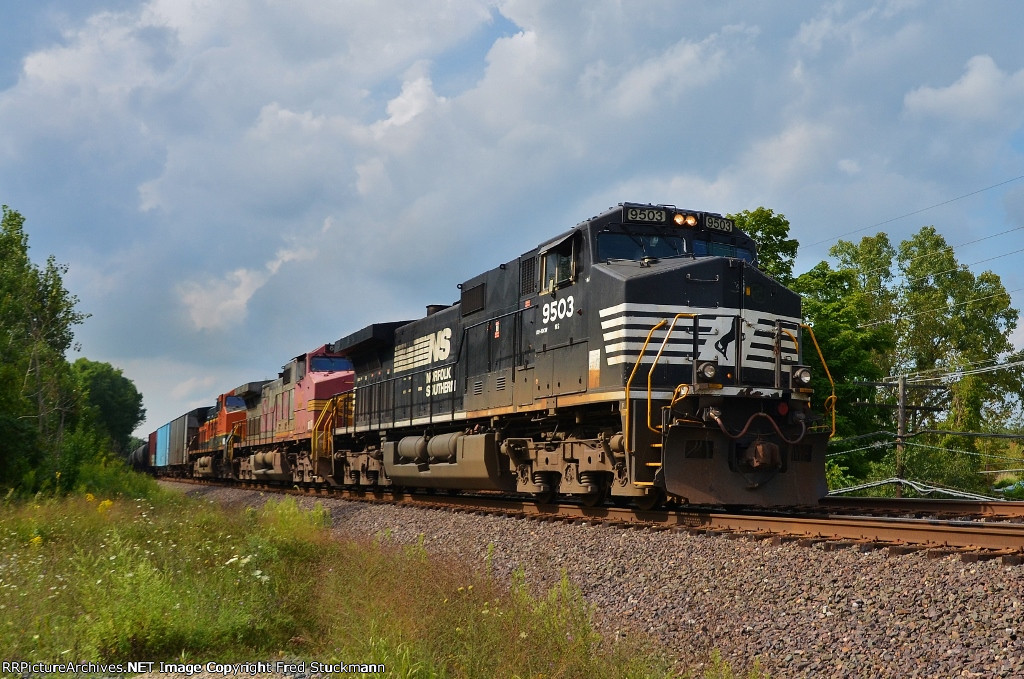 NS 9503 is eastbound.